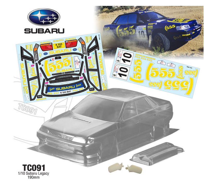 Team C Racing TC091-5 1/10 Subaru Legacy Rally 190mm Clear Body Set
