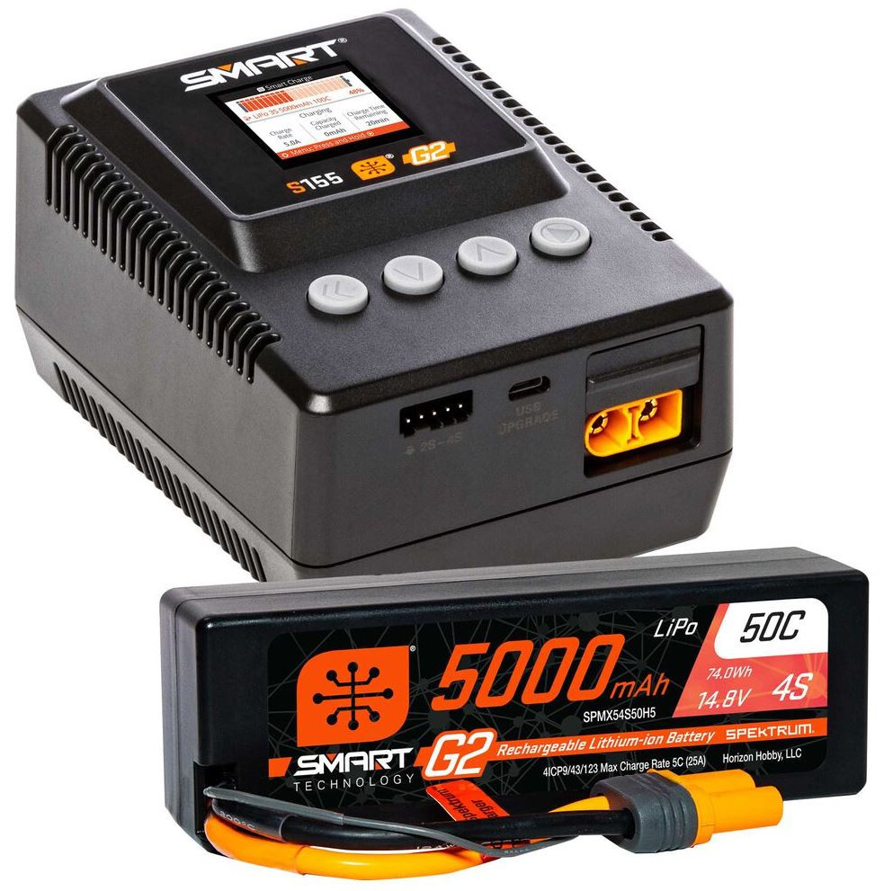 Spektrum SPMXPSS400 SMART Powerstage 4S Surface Bundle w/G2 5000mAh 4S ...