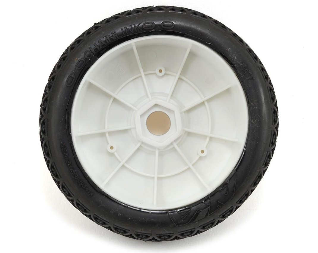 AKA AKA14017VRW 1/8 Super Soft Chain Link Buggy Pre-Mounted White Tires 2