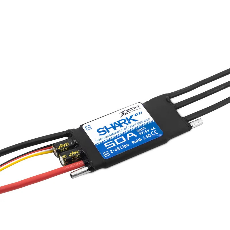ZTW 7060210 Shark 50A G2 2-4S Brushless Marine ESC w/4A SBEC