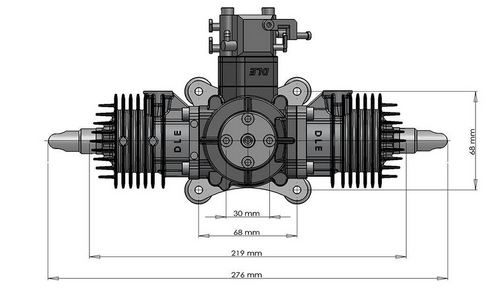 DLE 60 Twin Cylinder Petrol Engine