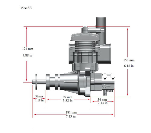 RCGF 35cc Stinger SE Rear Carb Gasoline Engine