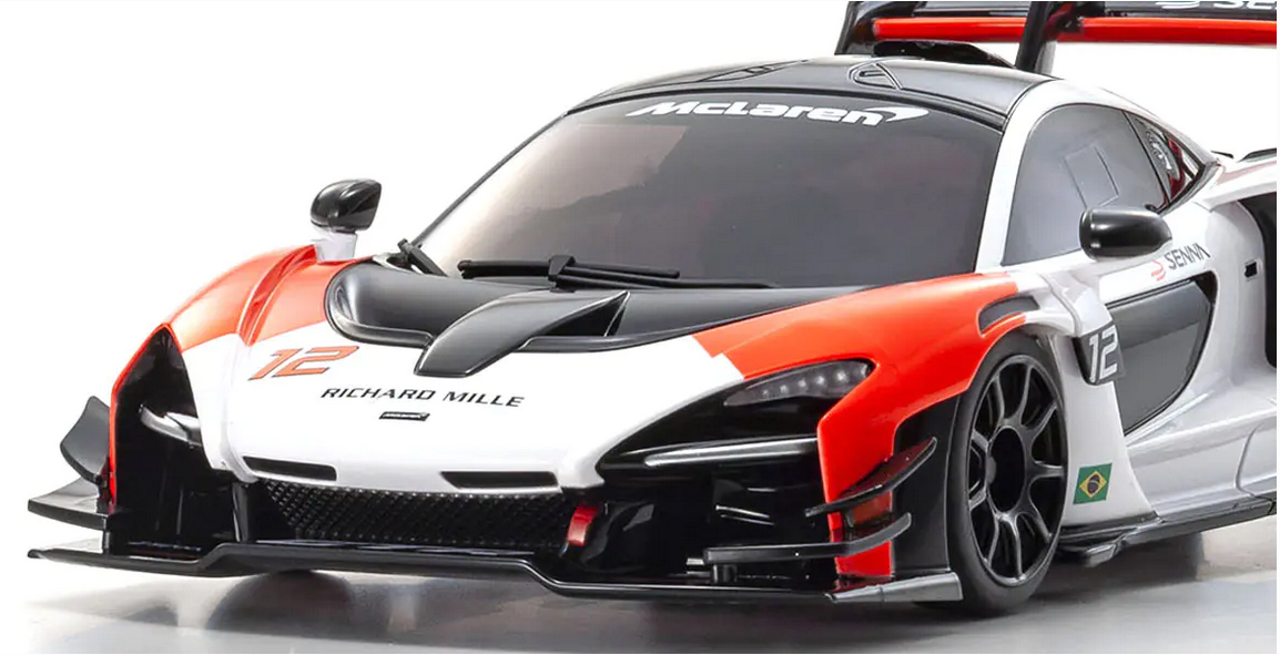 Kyosho 32340WR Mini-Z MR-03 McLaren Senna GTR White/Red EP ReadySet