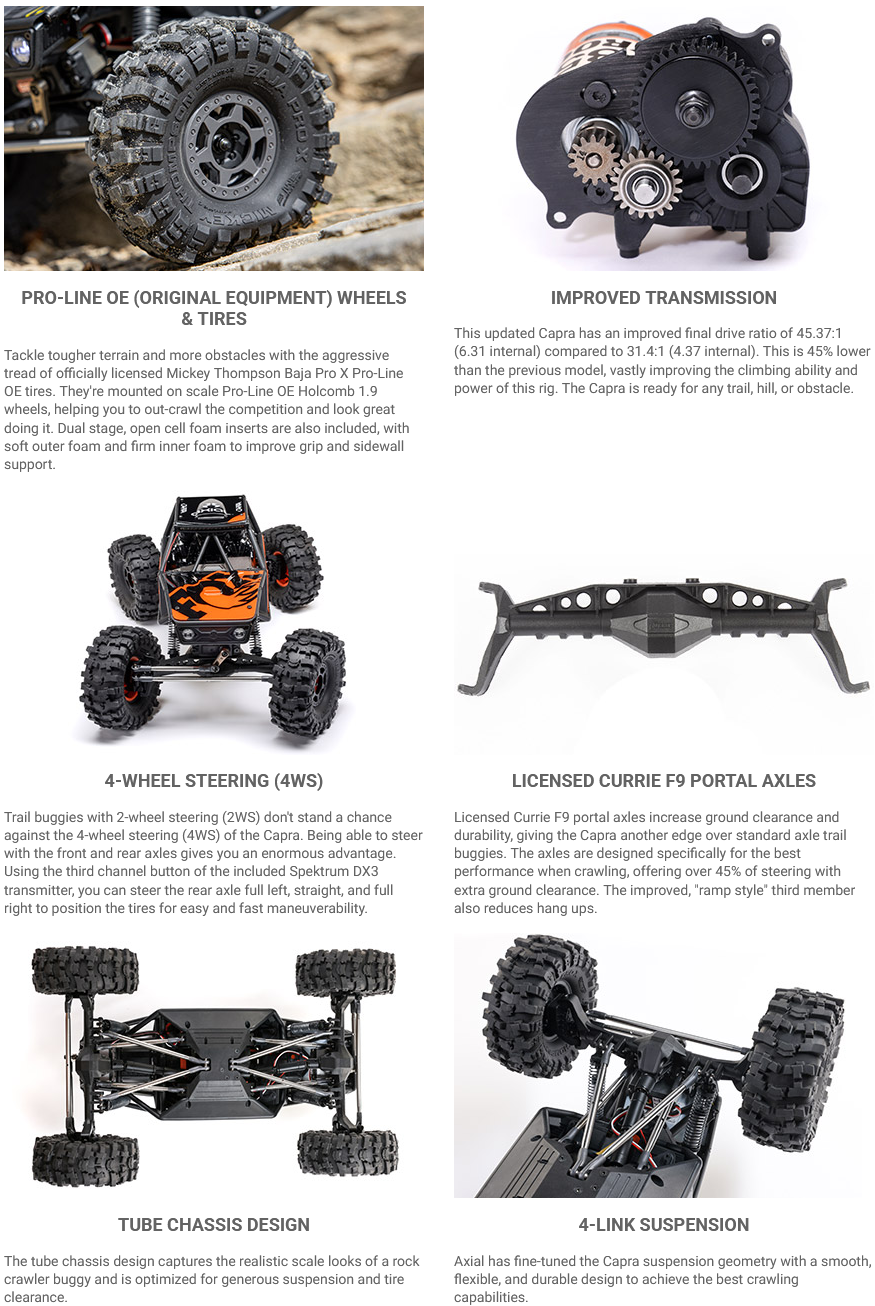 Axial AXI-1543T1 1/10 UTB10 Capra 1.9 4WS 4X4 Unlimited Trail Buggy ...