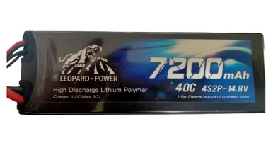 Leopard Power 4S 14.8V 7200mAh 40C Hardcase LiPo Battery w/XT60