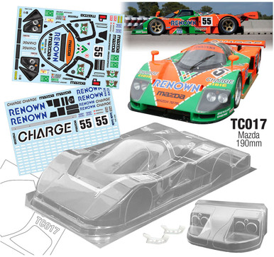 Team C Racing TC017 1/10 Mazda 787B Renown Clear Body Set w/3D Wing