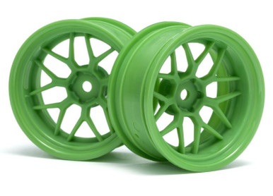 HPI Racing 116532 Tech 7 Wheels Green 9mm Offset 2Pcs