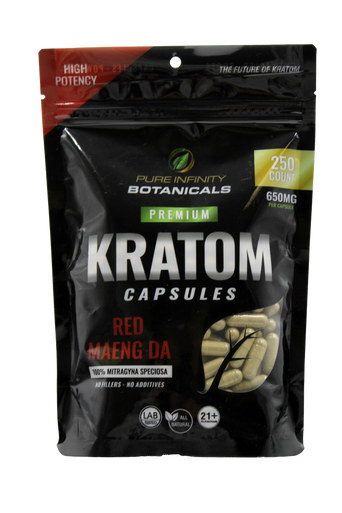 Pure Infinity Kratom Capsules Red Maeng Da 250caps