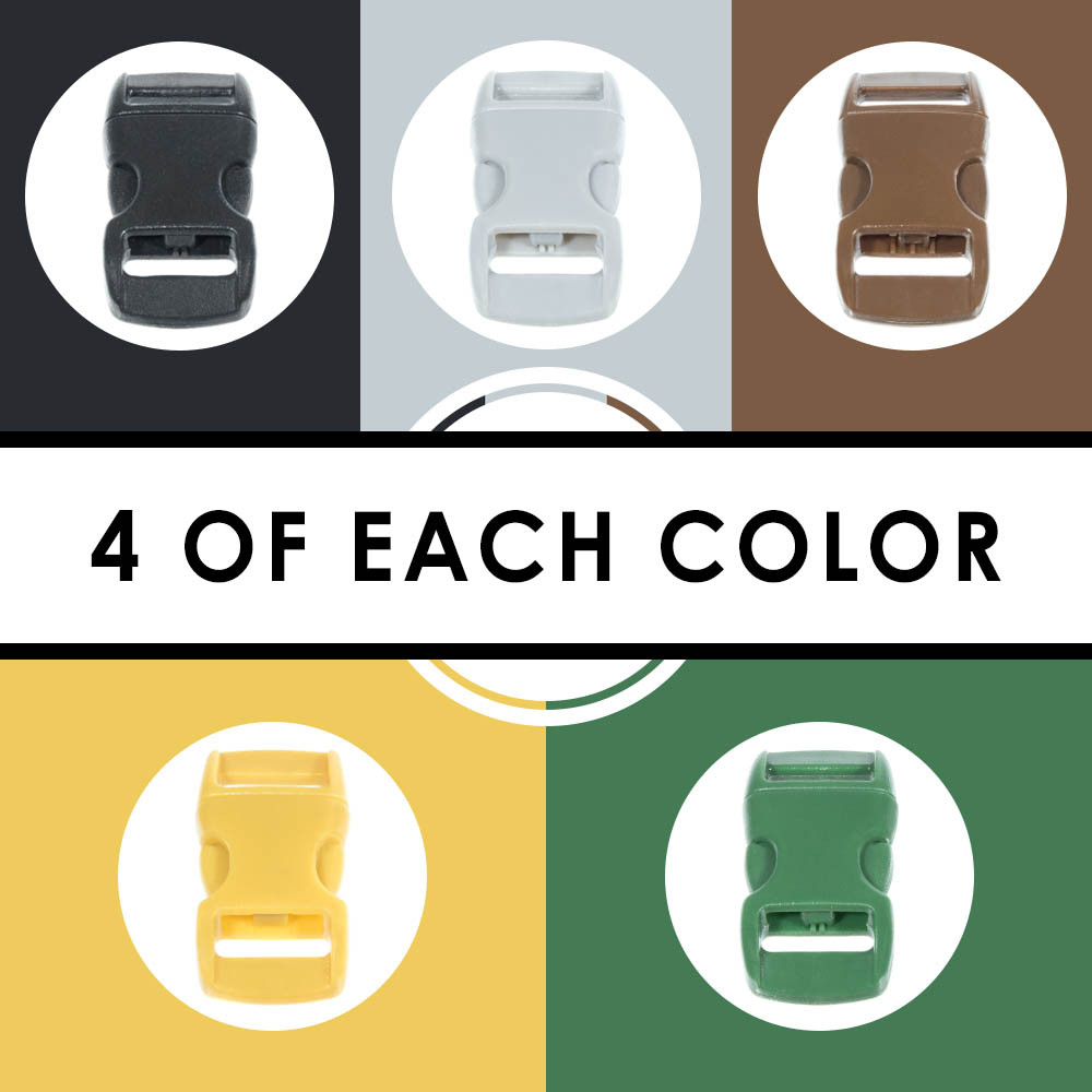 Earth Colored 3/8" Buckles - 20 Pack | West Coast Paracord