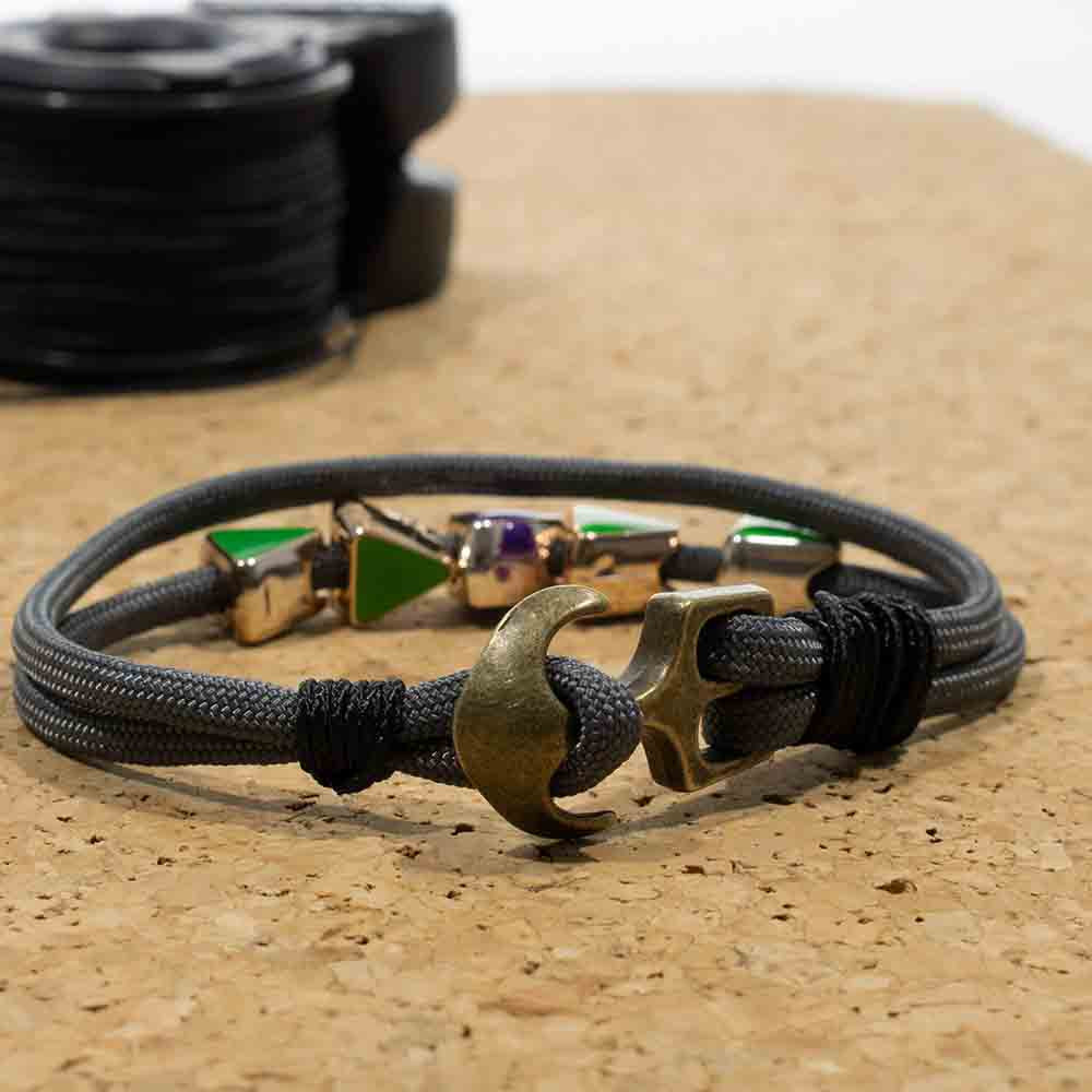 2 Hole Bracelet Anchor Clasp-Bronze/Silver | West Coast Paracord