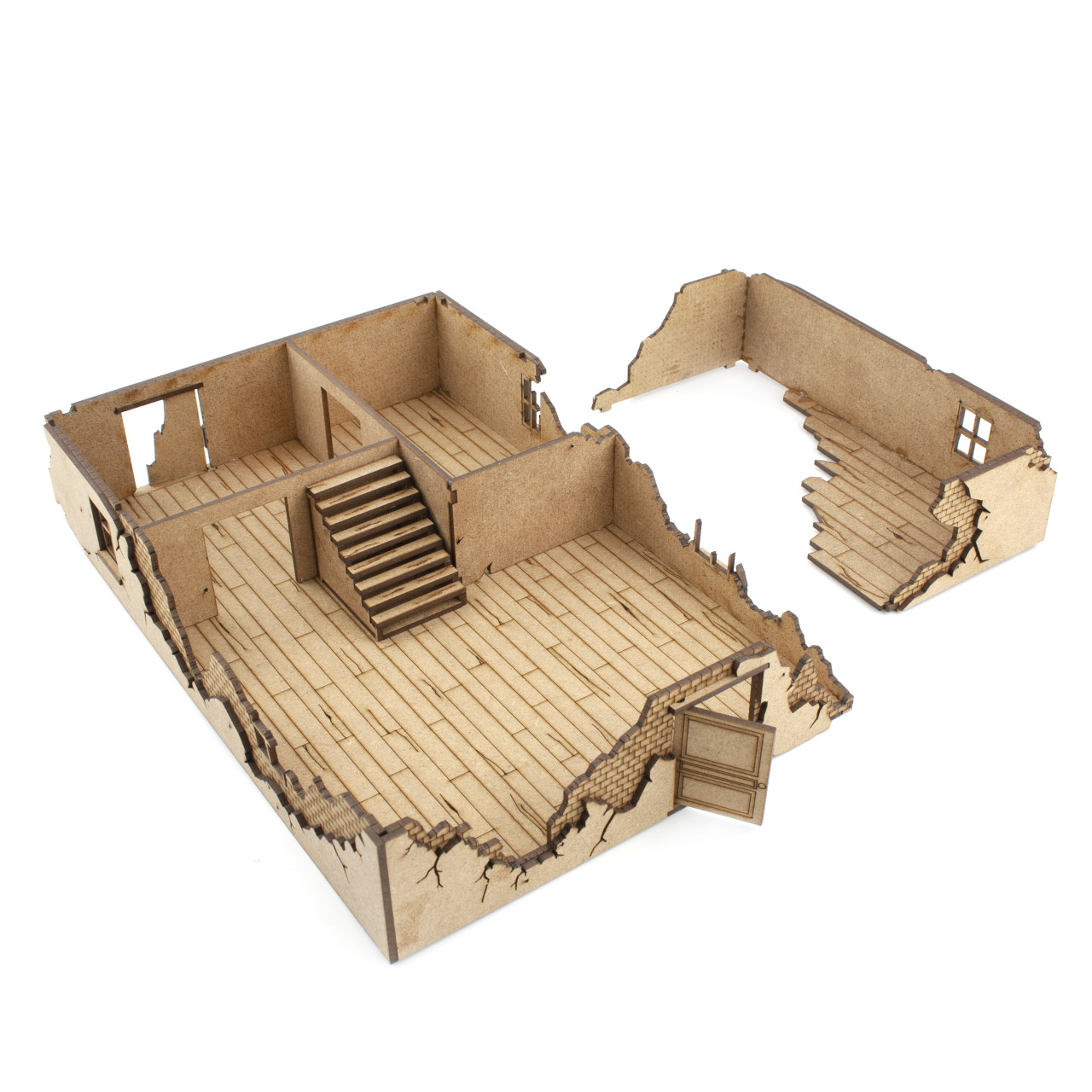 Destroyed MDF House 1 - 28mm - WWGaming