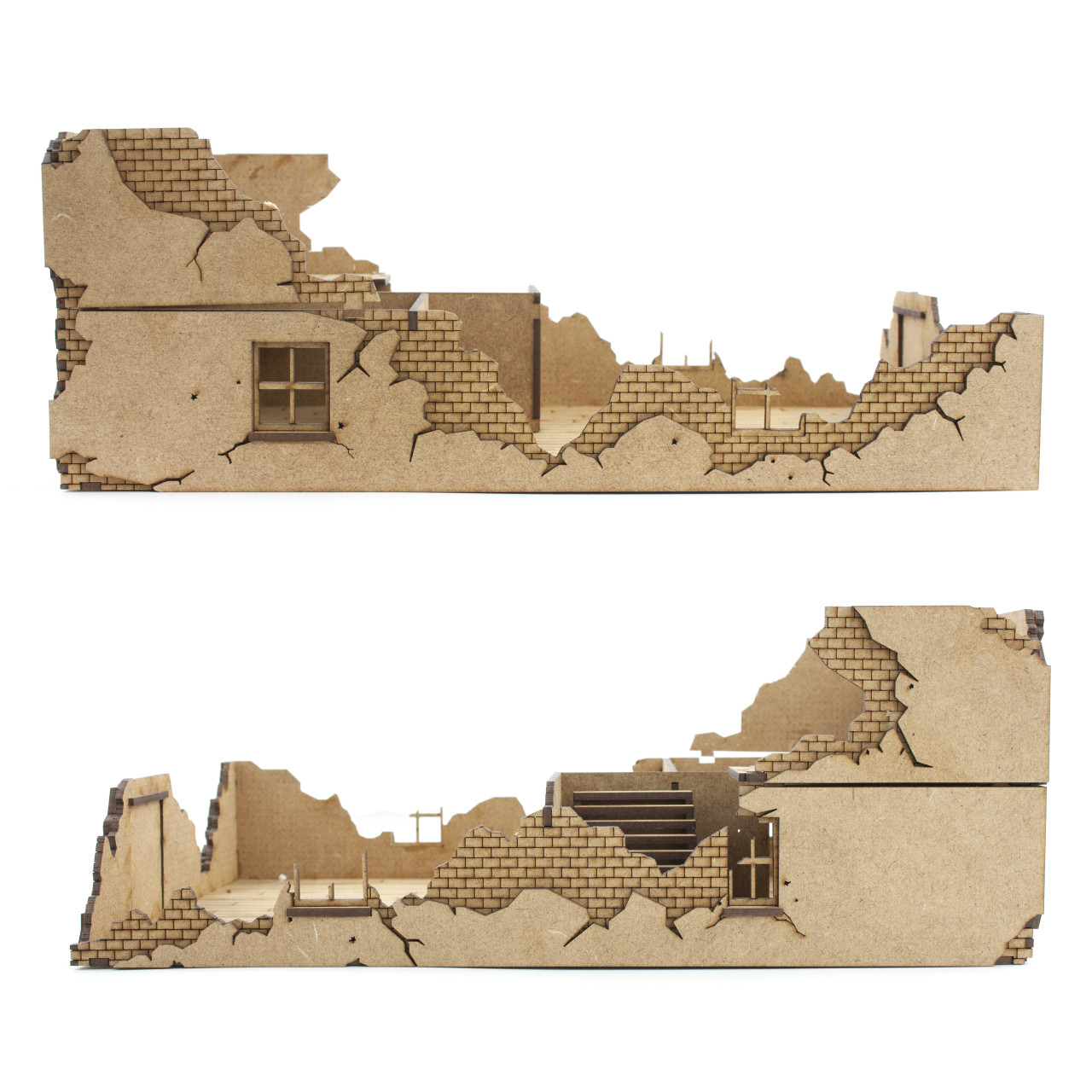 Destroyed MDF House 1 - 28mm - WWGaming