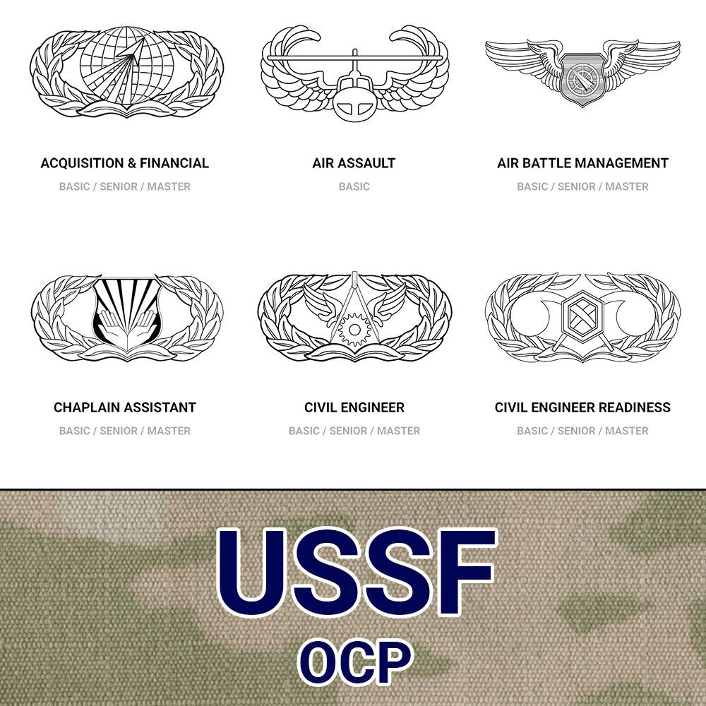 Cloth USSF Occupational Badges - 3-Color OCP | Kel-Lac