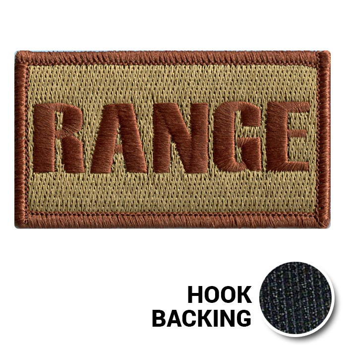 Embroidered Duty Identifier Tab - RANGE - OCP, Bagby + Spice Brown (w/ Hook Back)