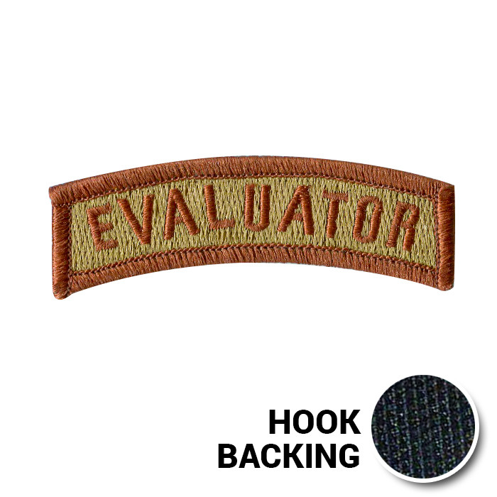 Embroidered Tab Patch - Evaluator - OCP, Bagby + Spice Brown Border - Kel-Lac Uniforms, Inc.