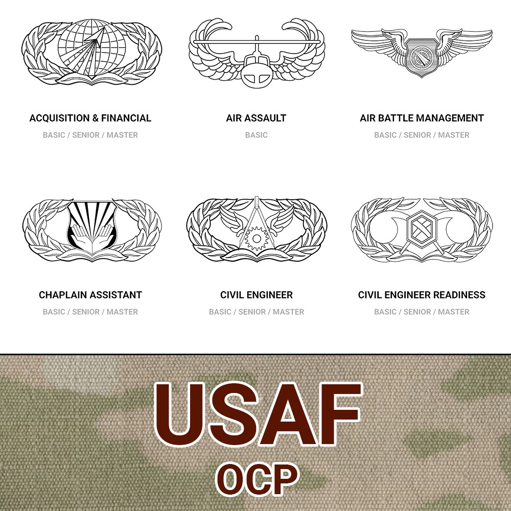 Cloth USAF Occupational Badges - Multicam OCP | Kel-Lac