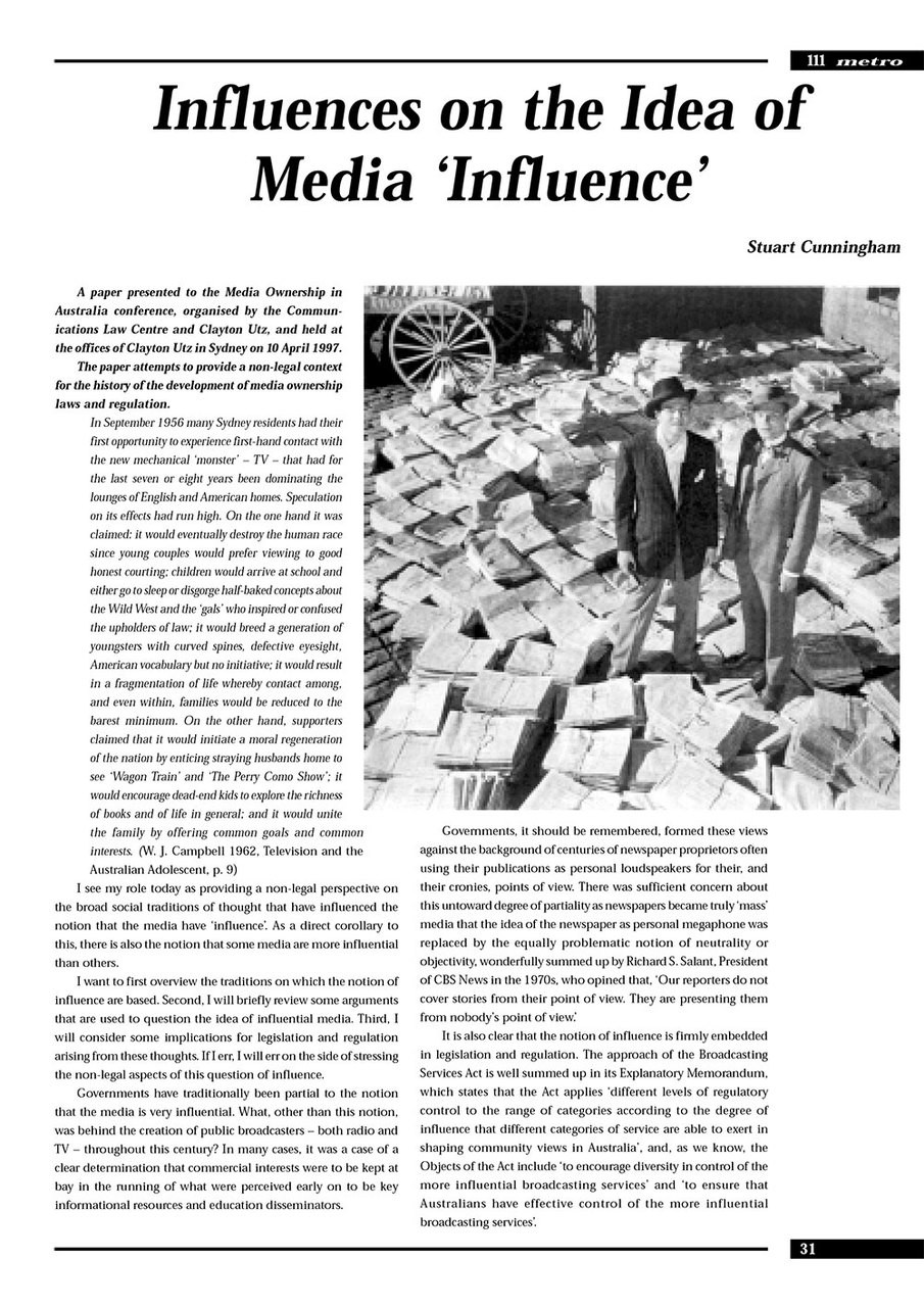 Influences on the Idea of Media 'Influence' - The Education Shop