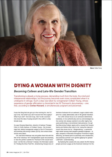 Dying a Woman with Dignity: 'Becoming Colleen' and Late-life Gender ...