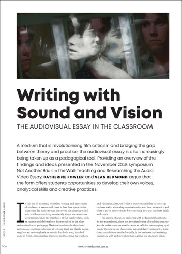 Writing with Sound and Vision: The Audiovisual Essay in the Classroom ...