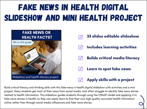 Fake News or Health Facts? (Digital Slideshow and Mini Health Project ...