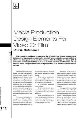 Media Production Design Elements for Video or Film - The Education Shop