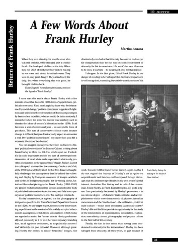 A Few Words About Frank Hurley - The Education Shop