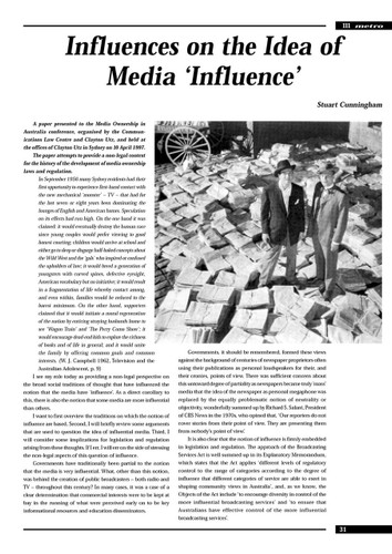 Influences on the Idea of Media 'Influence' - The Education Shop