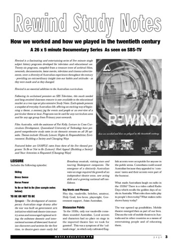 Rewind' (A Study Guide) - The Education Shop