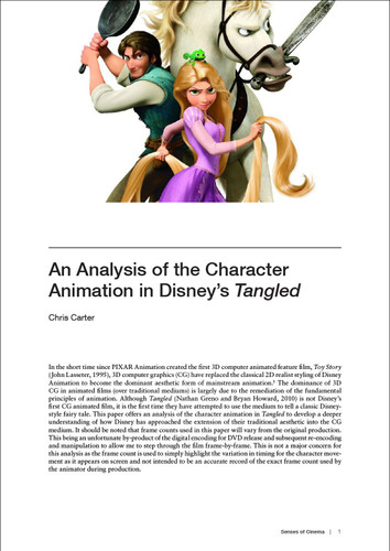 An Analysis of the Character Animation in Disney's 'Tangled' - The ...