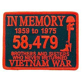 Vietnam War In Memory Patch | Motorcycle Biker Kingman AZ Route 66