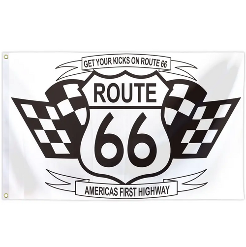 Route 66 Cars Flag | Kingman AZ Biker Motorcycle Shop