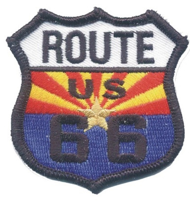 Arizona Flag Route 66 Shield Patch | Motorcycle Biker Kingman AZ Route 66