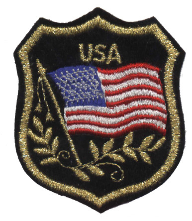 USA Mylar Flag Shield Patch | Biker Motorcycle Kingman AZ Route 66