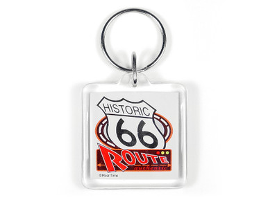 Route 66 Lucite Key Ring | Motorcycle Biker Kingman AZ