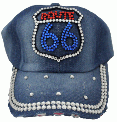 Route 66 Bling Baseball Cap, Rhinestone Hat | Kingman Arizona