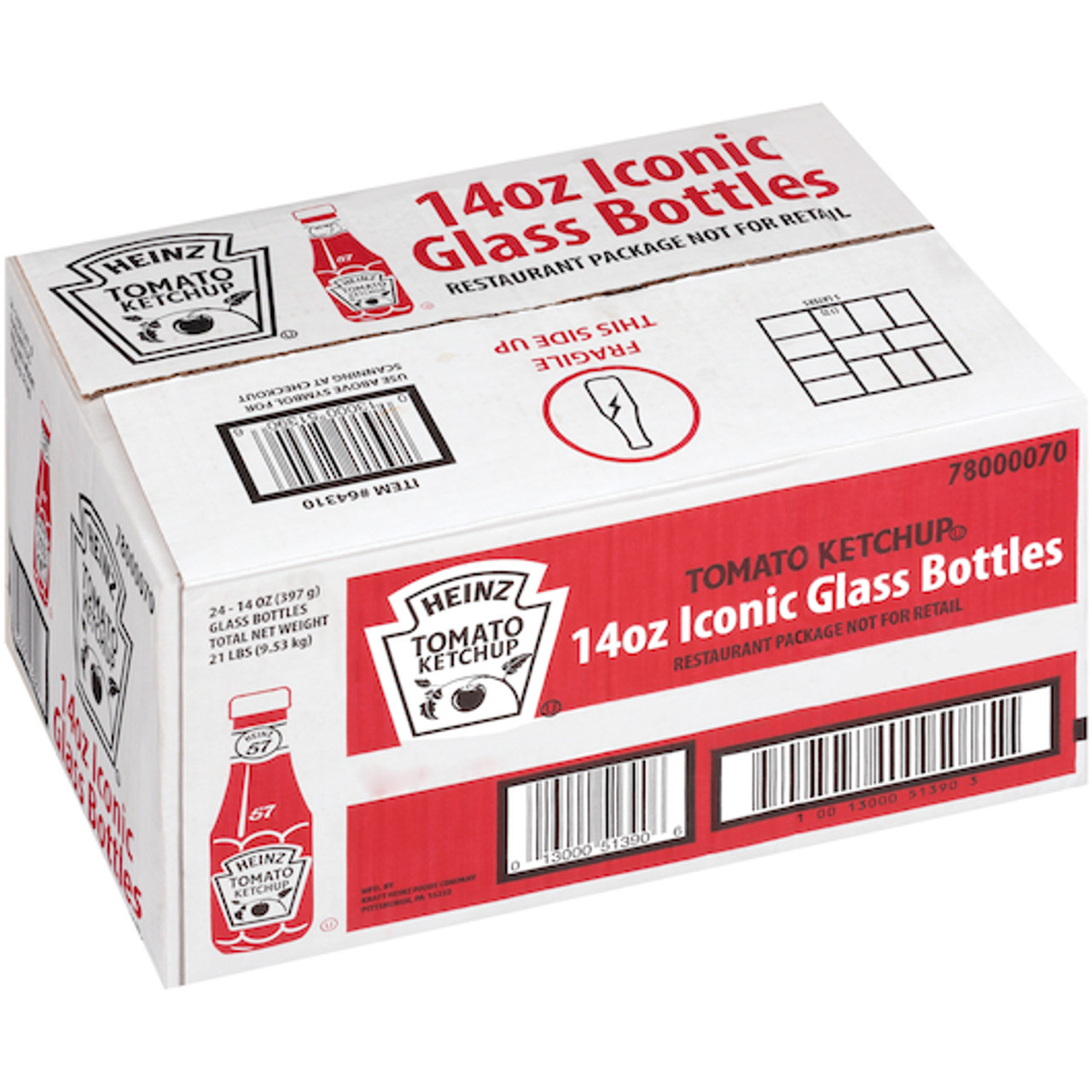 Heinz Ketchup Glass Bottle 14 Ounce 24 Per Case