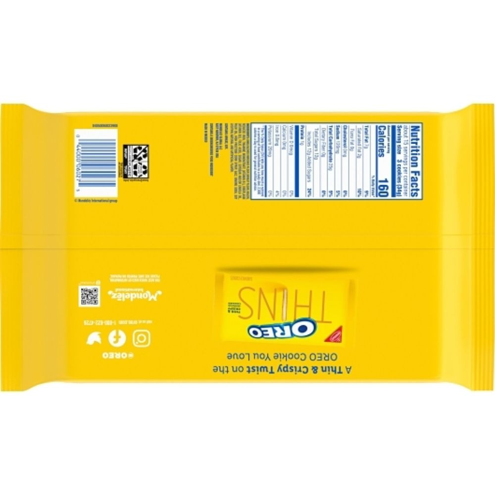 Golden Oreo Family Size Cookies, 18.12 Ounce, 12 Packs Per Case