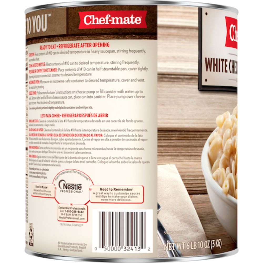 Chef-Mate White Cheddar Cheese Cooking Sauce, 106 Ounces, 6 Per Case