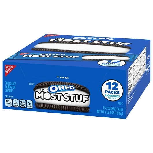 Oreo The Most Stuf Single Serve Chocolate Sandwich Cookie, 3 Ounce, 12 ...