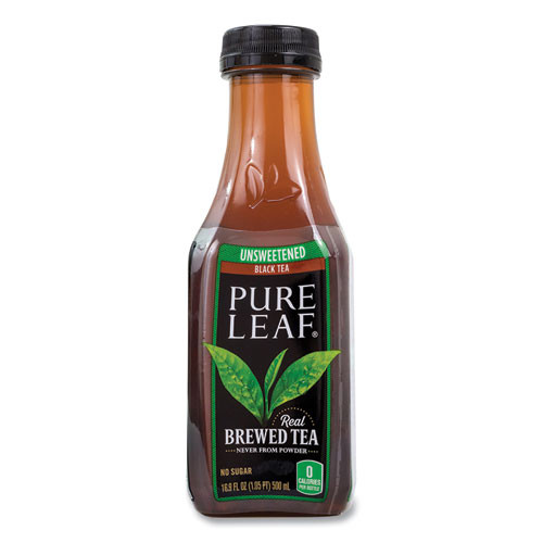 Lipton Pure Leaf Unsweetened Iced Black Tea, 16.9 Oz Bottle, 18/carton