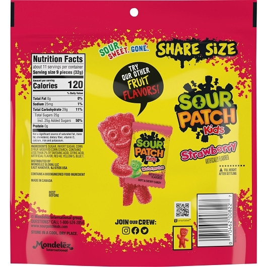 Sour Patch Kids Strawberry Gummy Candy Bag, 12 Ounce, 12 Per Case