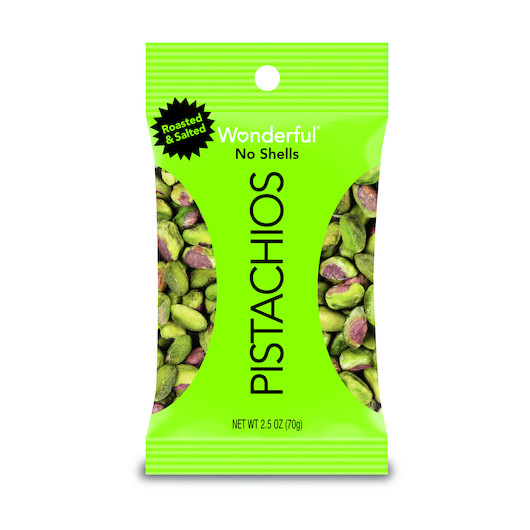 Wonderful Pistachios Pistachio Roasted & Salted Shelled, 2.5 Ounces, 8 ...