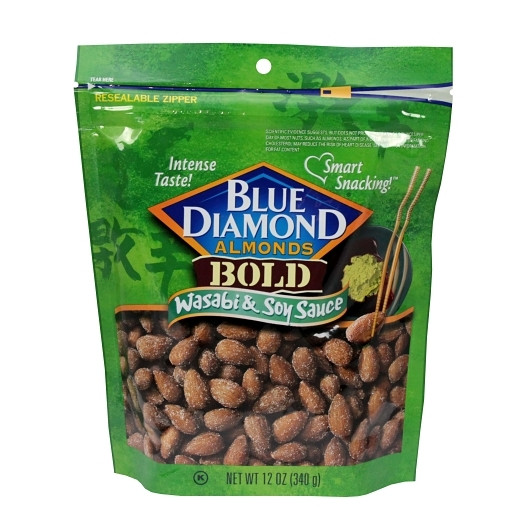 Blue Diamond Wasabi and Soy Sauce Flavored Almonds, 12 Ounce -- 6 per case
