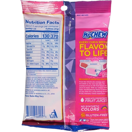 Hi Chew Berry Mix Chewy Candy - Display, 3.17 Ounce, 6 Per Case