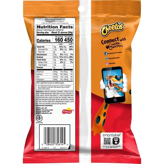 Cheetos Crunchy Cheese Flavored Snack, 2.75 Ounce, 32 Per Case