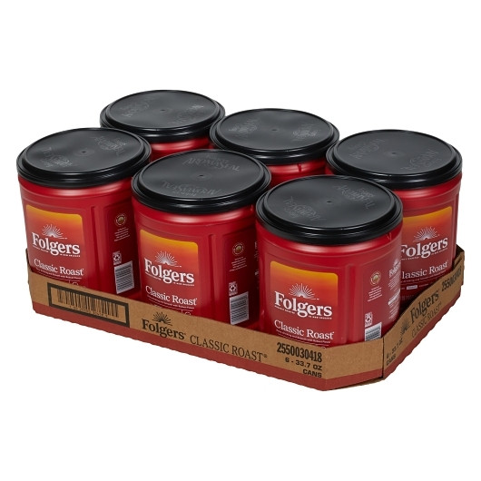 Folgers Classic Roast, 33.7 Ounces, 6 Per Case