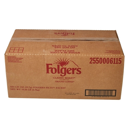 Folgers Classic Roast Coffee Regular, 1.05 Ounce, 160 Per Case