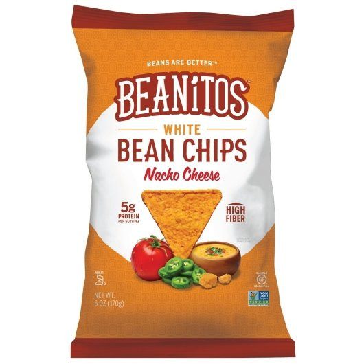 Beanitos Nacho Cheese with White Bean Chips, 6 Ounce, 6 per case.
