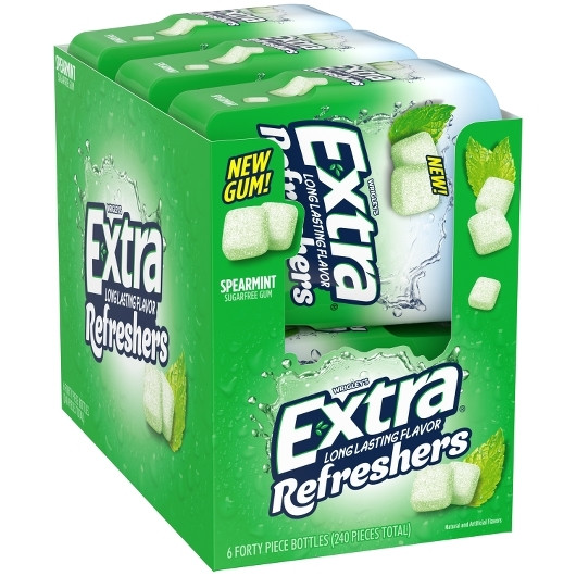 Extra Refreshers Spearmint, 40 Piece, 6 Per Box, 4 Per Case