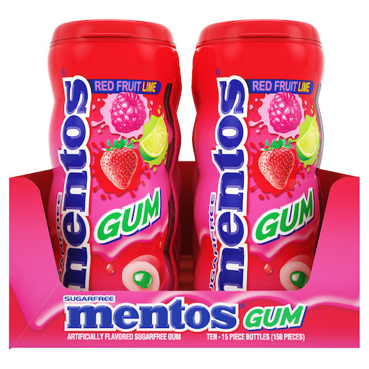 Mentos Red Fruit Lime Gum, 15 Pieces, 120 Per Case